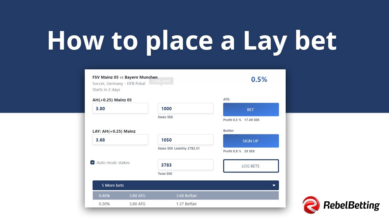Video: How to place a Lay bet in sports betting - RebelBetting